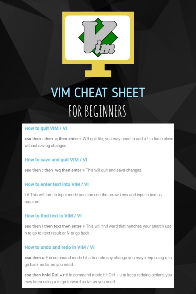 Ultimate vim cheat sheet: learn to use vim like a pro – vim cheat sheet pdf – Akapv